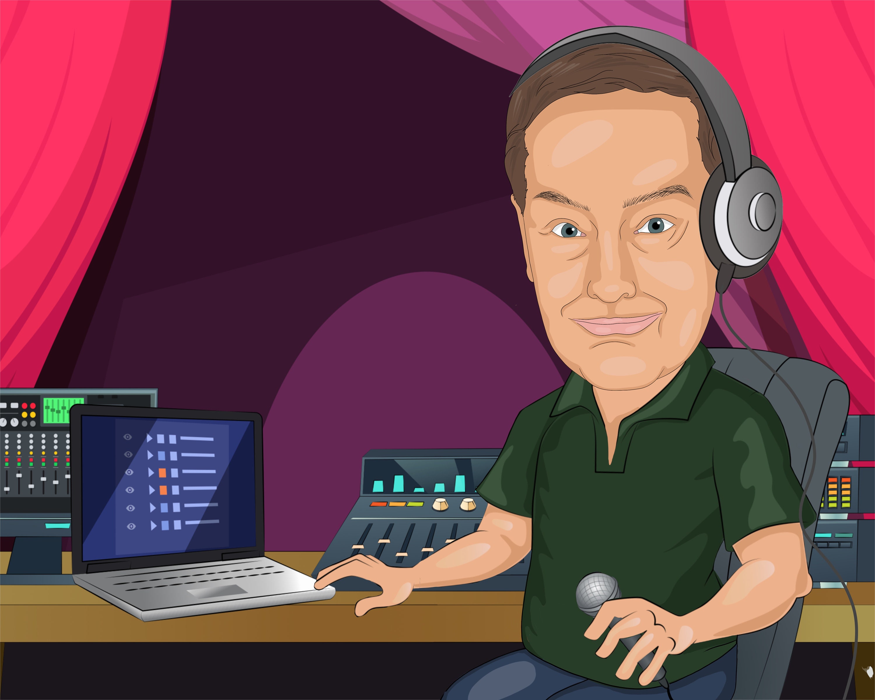 Stage Manager Gift - Custom Caricature From Photo, Stage Crew - Etsy