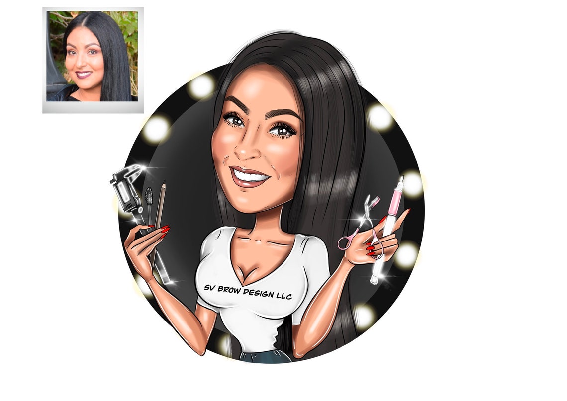 Microblading logo Design custom portrait for your business | Etsy