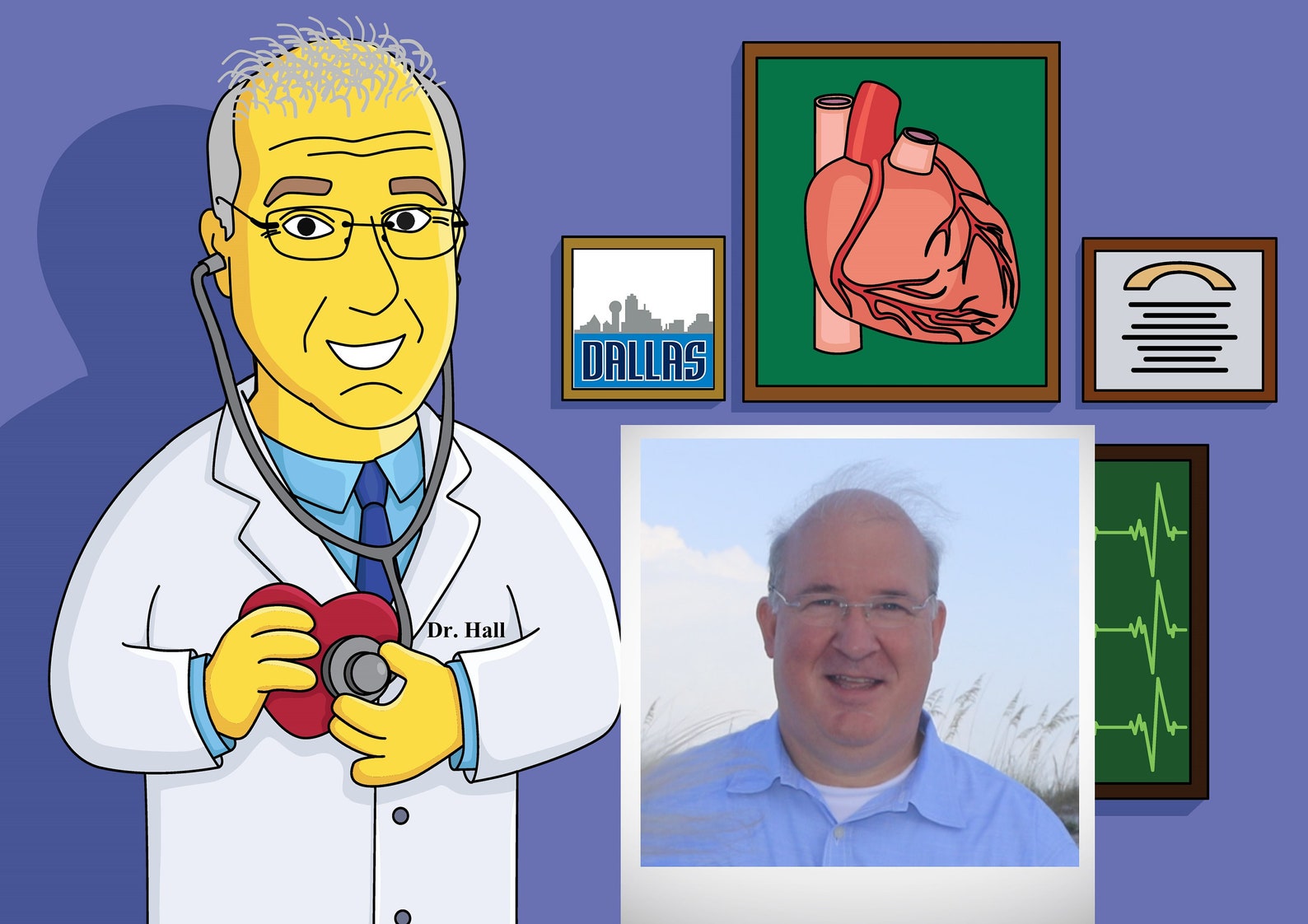 Heart Surgeon Gift Custom Portrait From Photo as Yellow Cartoon ...