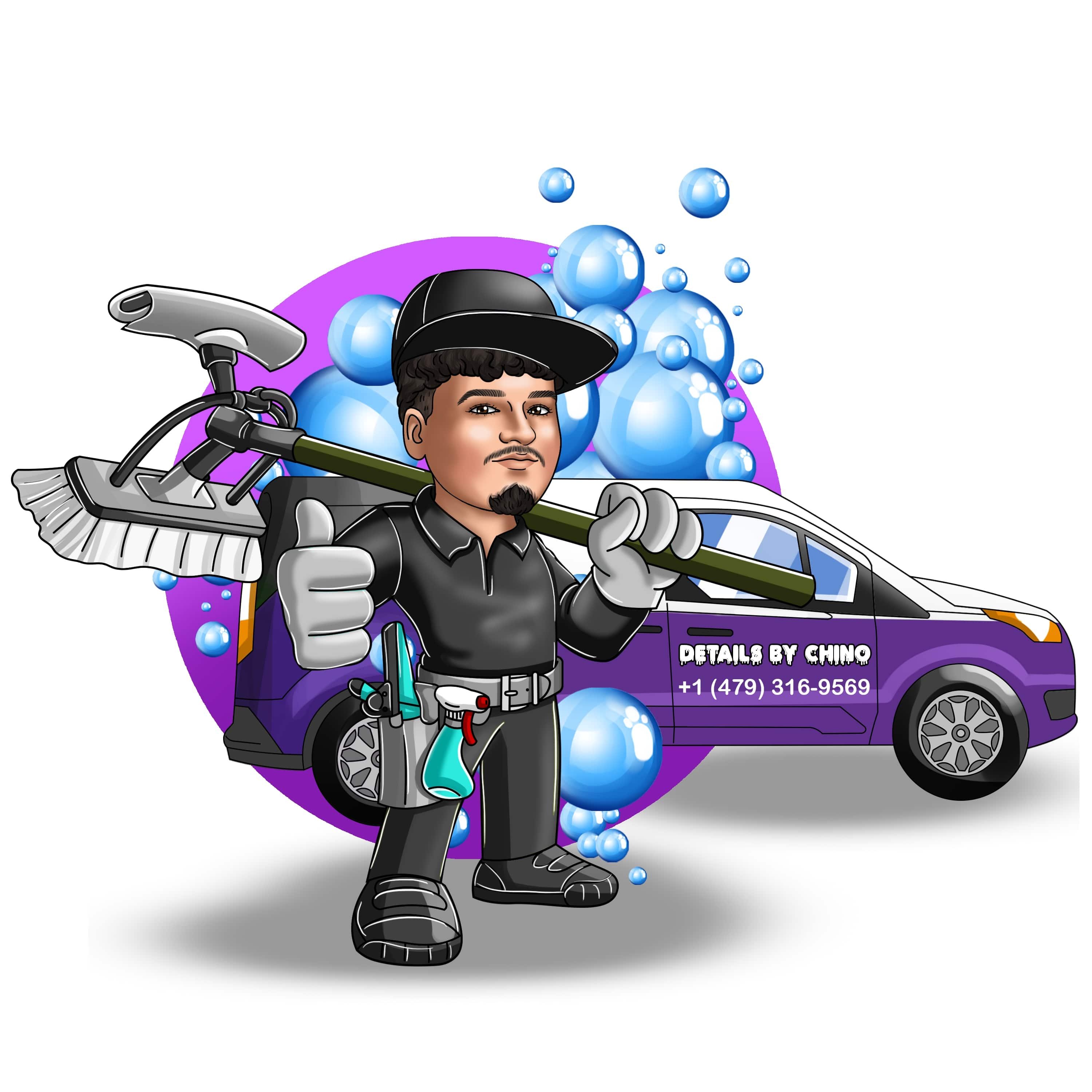 Custom Car Wash Cartoon Logo: Auto Detailing Business Design - Etsy