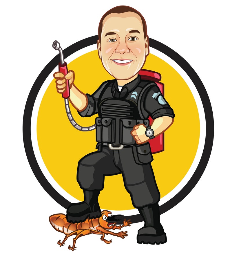 Exterminator Logo Custom Portrait for Your Business Logo / - Etsy