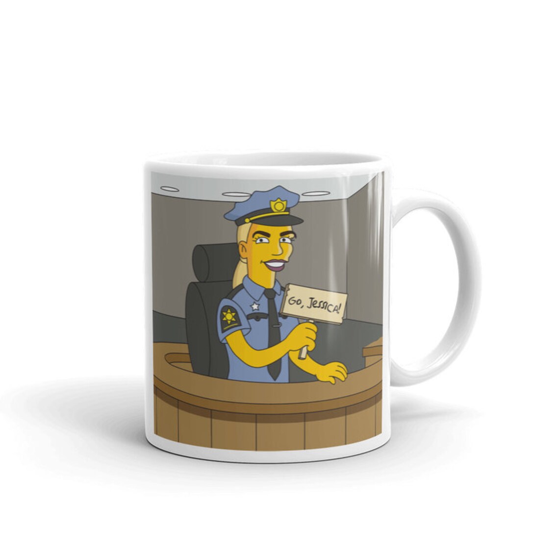 Cop policeman coffee mug with custom cartoon portrait law | Etsy