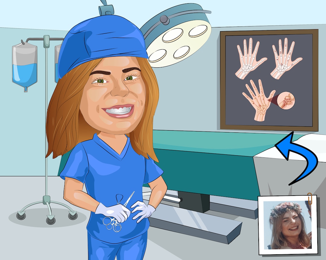 Hand Surgeon Gift - Custom Caricature From Photo - Etsy