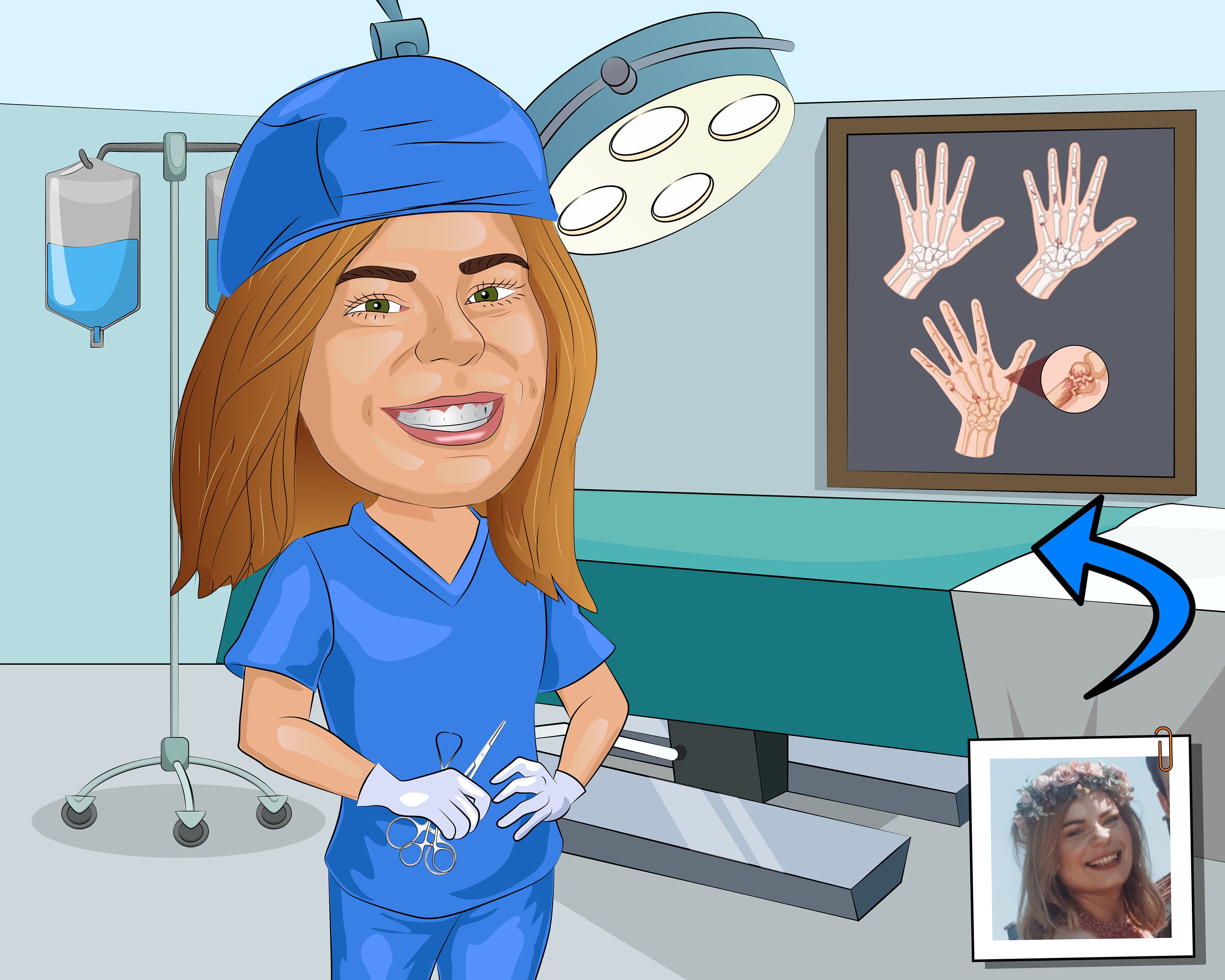 Hand Surgeon Gift Custom Caricature From Photo - Etsy