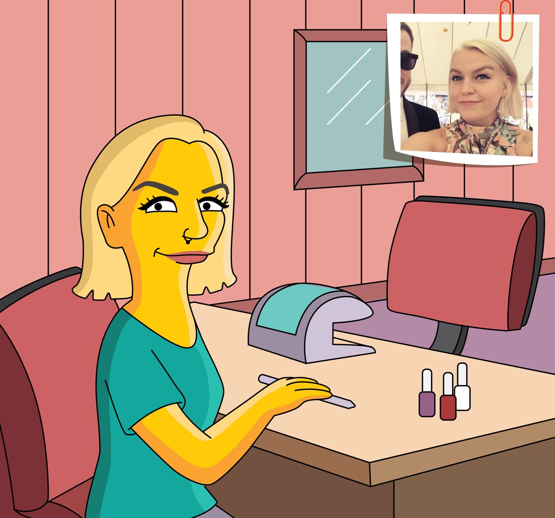 Manicurist Gift - Custom Portrait as Cartoon Character / Nail Artist ...