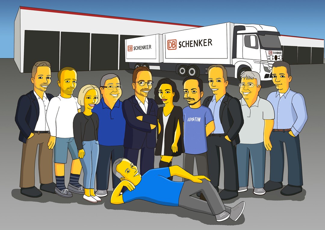 Work Team Gifts - Custom Themed Cartoon Portrait of Coworkers ...