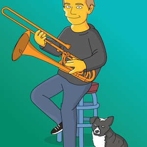 Jazzman Gift - Portrait as Cartoon Character / Jazz Musician Gift ...