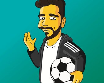 Football Coach Gift Custom Portrait as Cartoon Character / | Etsy