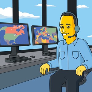 Air Traffic Controller Gift Custom Portrait as Yellow Cartoon Character ...