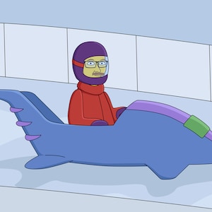 Bobsleigh Gift Custom Portrait From Photo as Yellow Character / Bobsled ...