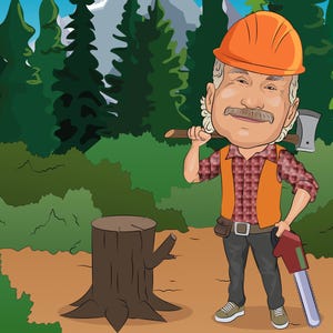 Logger Gift - Custom Caricature Portrait From Your Photo, Logging ...