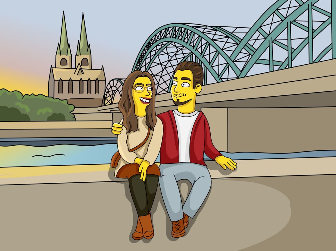 Cologne Gift - Custom Yellow Cartoon Portrait From Photo, Köln, Cologne ...