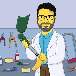 Prosthetist Gift - Custom Portrait as Cartoon Character / Orthotist ...