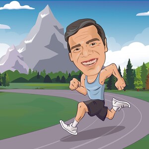 Running Gift - Custom Caricature Portrait From Your Photo / Runner Gift ...