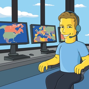 Air Traffic Controller Gift - Custom Portrait as Yellow Cartoon ...