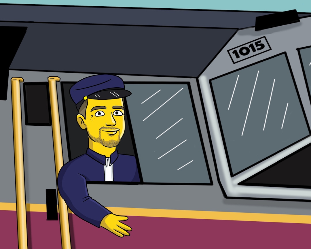 Train Operator Gift - Custom Portrait as Cartoon Character / Train ...
