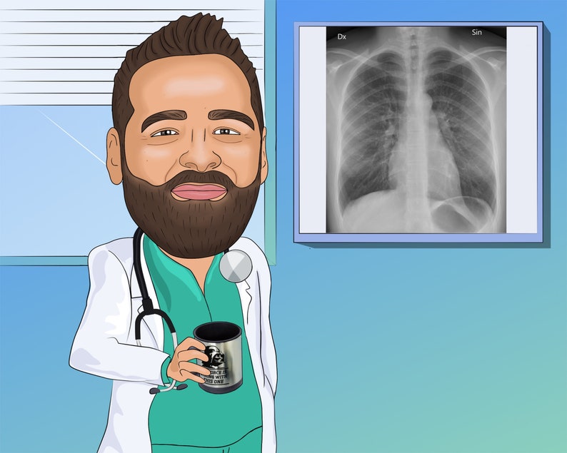 Pulmonologist Gift - Custom Caricature From Photo, Pulmonology Gift ...