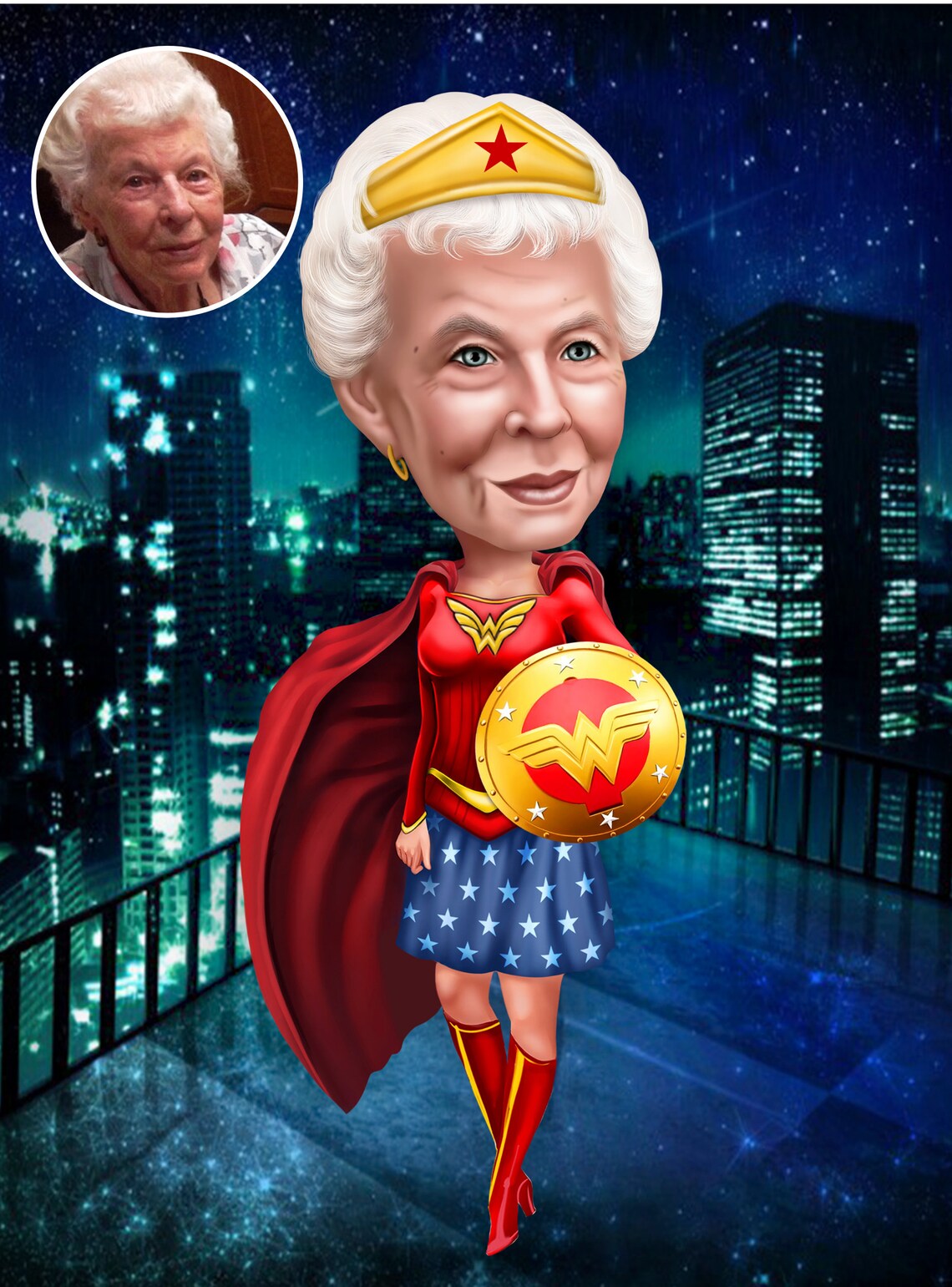 Super Mom Gift Portrait From Your Photo / Super Wife Gift / - Etsy