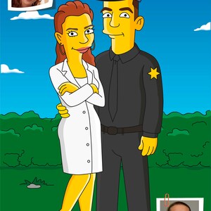 Cop and Nurse Gift - Custom Portrait as Cartoon Characters / Police and ...