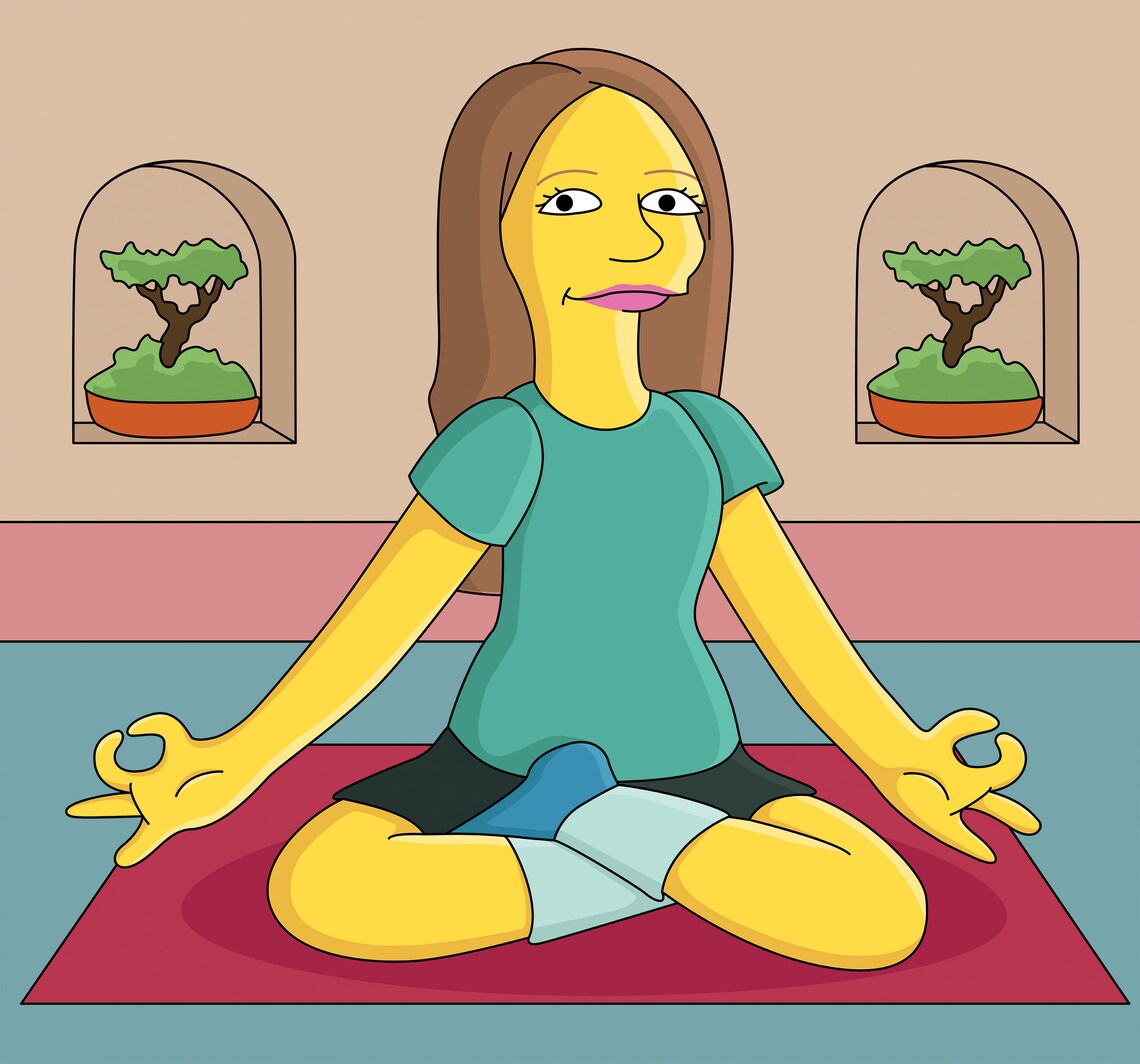 Yoga Instructor Gift Custom Cartoon Portrait From Photo / | Etsy