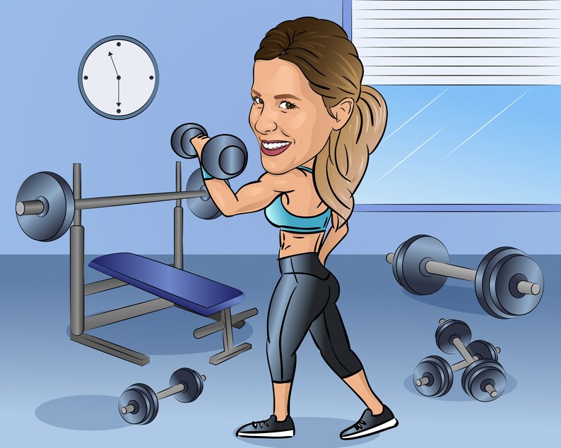 Personal Trainer Gift - Custom Caricature Portrait From Your Photo ...
