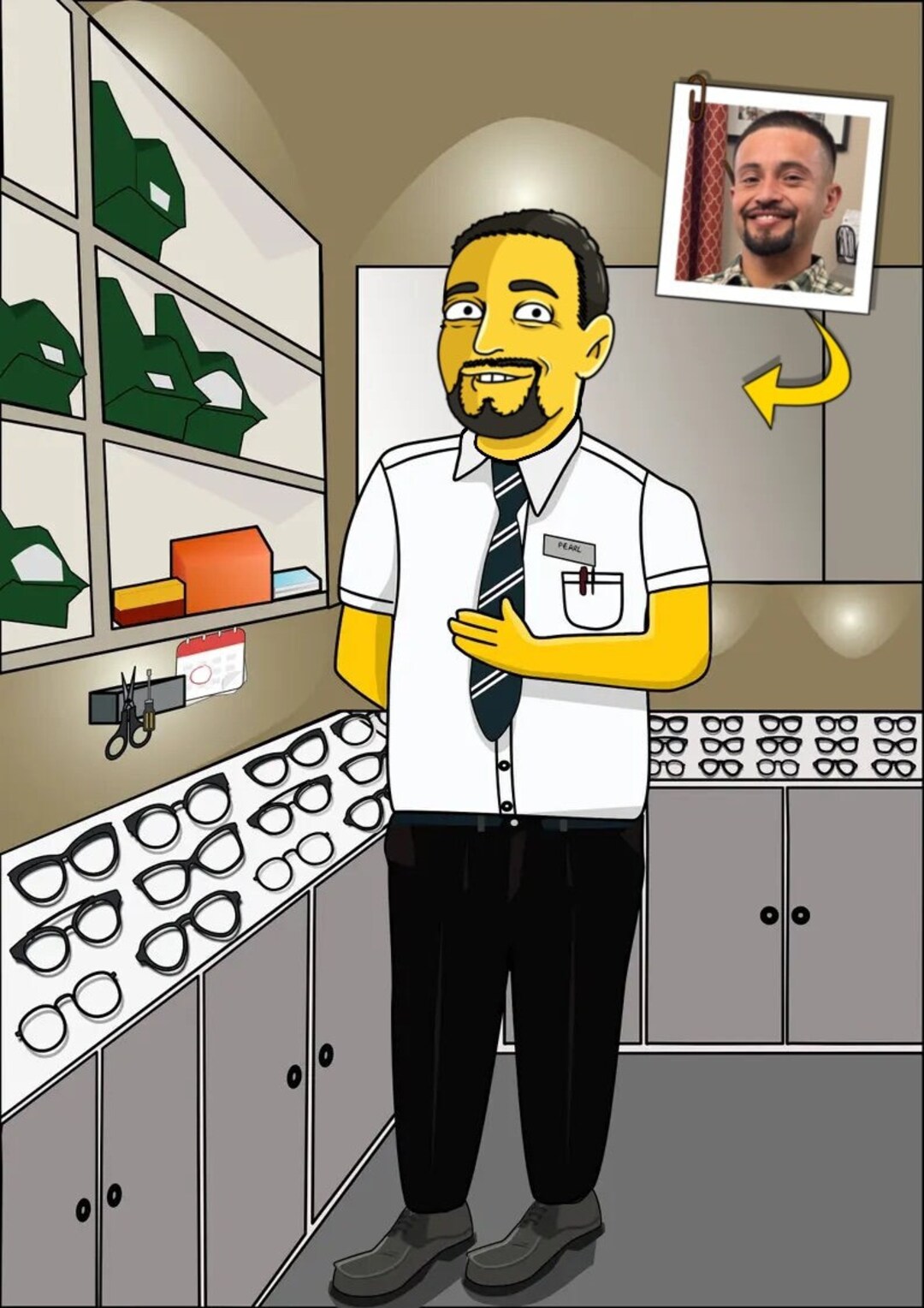 Optician Gift - Custom Cartoon Portrait / Ophthalmology Gift ...
