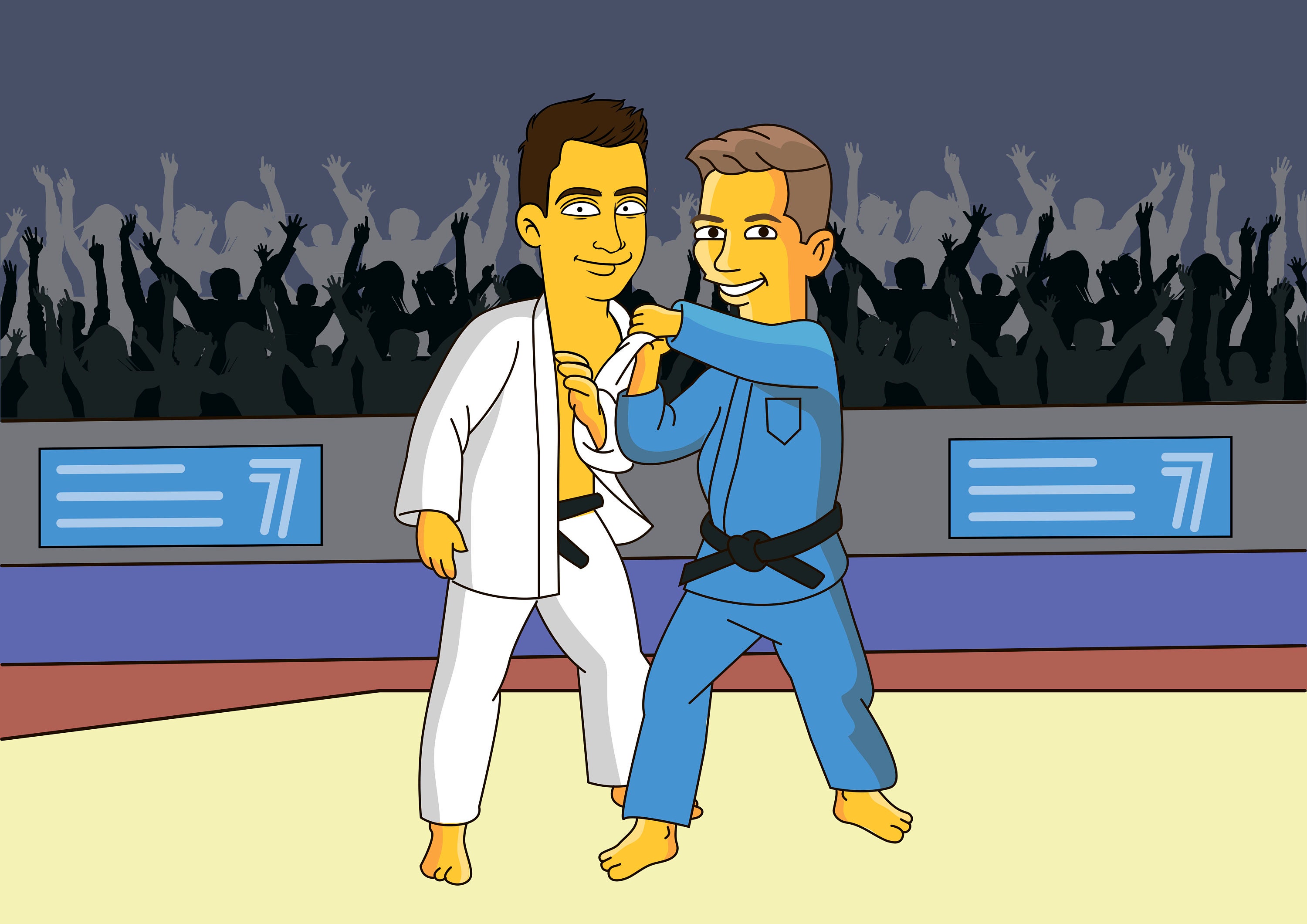 Judo Gift - Custom Portrait as Cartoon Character / Judoist Gift / Judo ...