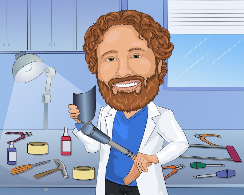 Prosthetist Gift - Custom Caricature Portrait From Your Photo ...