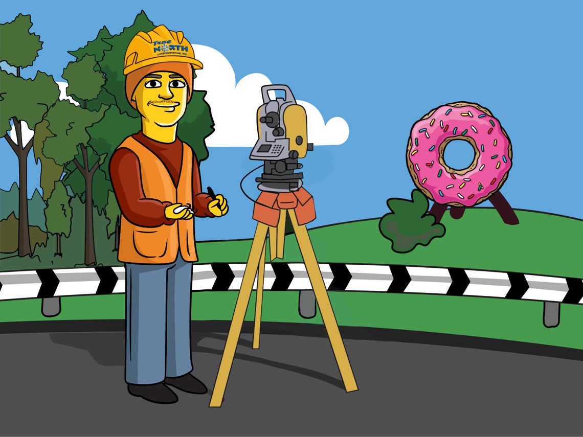 Land Surveyor Gift - Custom Portrait as Cartoon Character ...