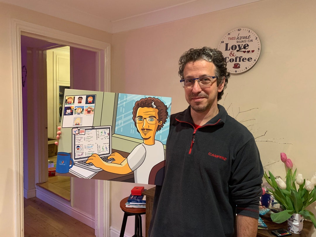 Coder Gift - Custom Portrait as Cartoon Character, Computer Science Art ...