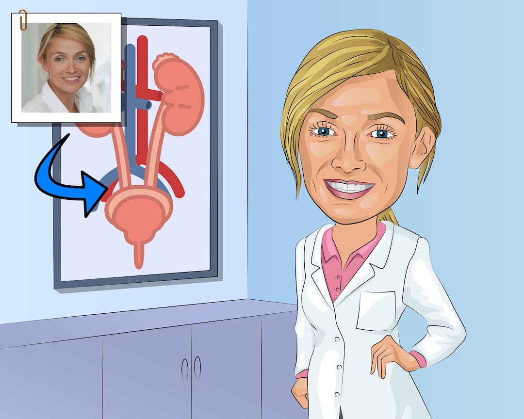 Custom Urologist Caricature Portrait, Unique Nephrologist Gift - Etsy