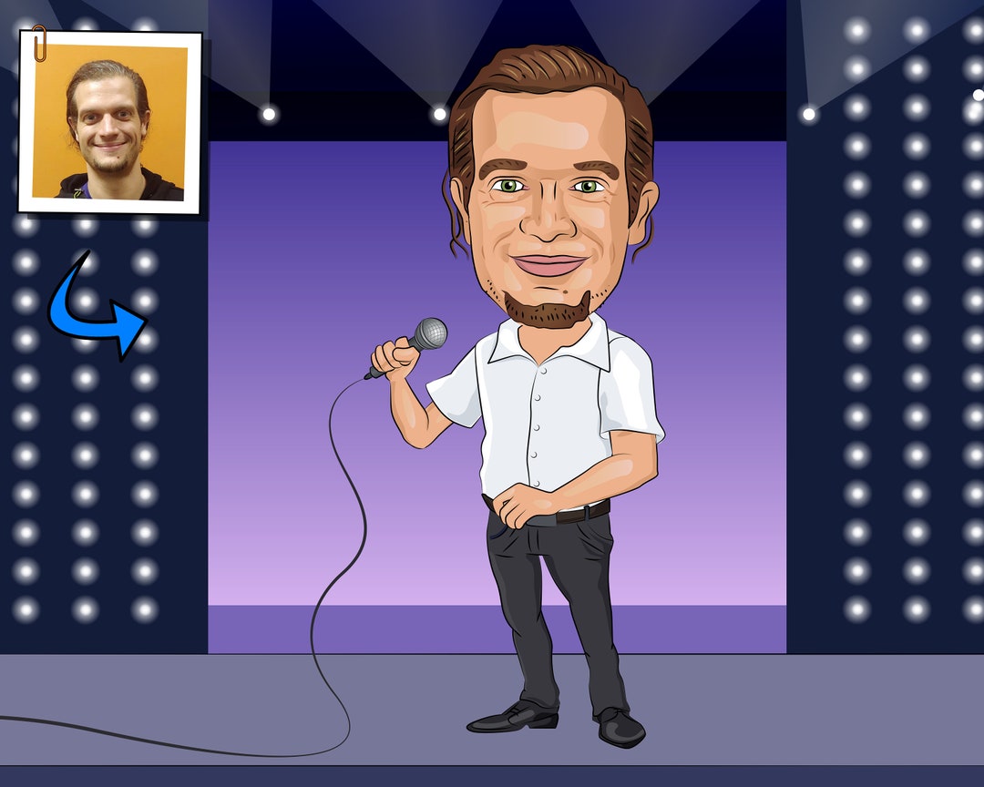 Singer Gift - Custom Cartoon Portrait / Vocalist Gift - Etsy