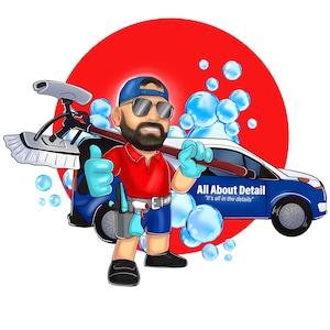 Custom Car Wash Cartoon Logo: Auto Detailing Business Design - Etsy