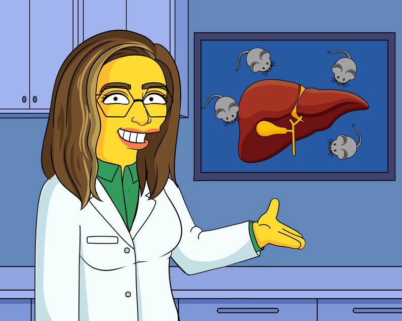 Hepatologist Gift - Custom Cartoon Portrait From Photo, Hepatology ...