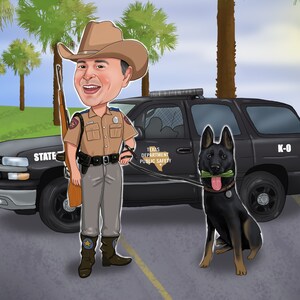 Police Retirement Gift Caricature From Photo / Police Officer ...