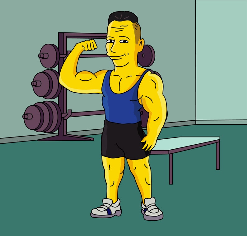 Fitness Trainer Gift Custom Portrait as Cartoon Character / - Etsy