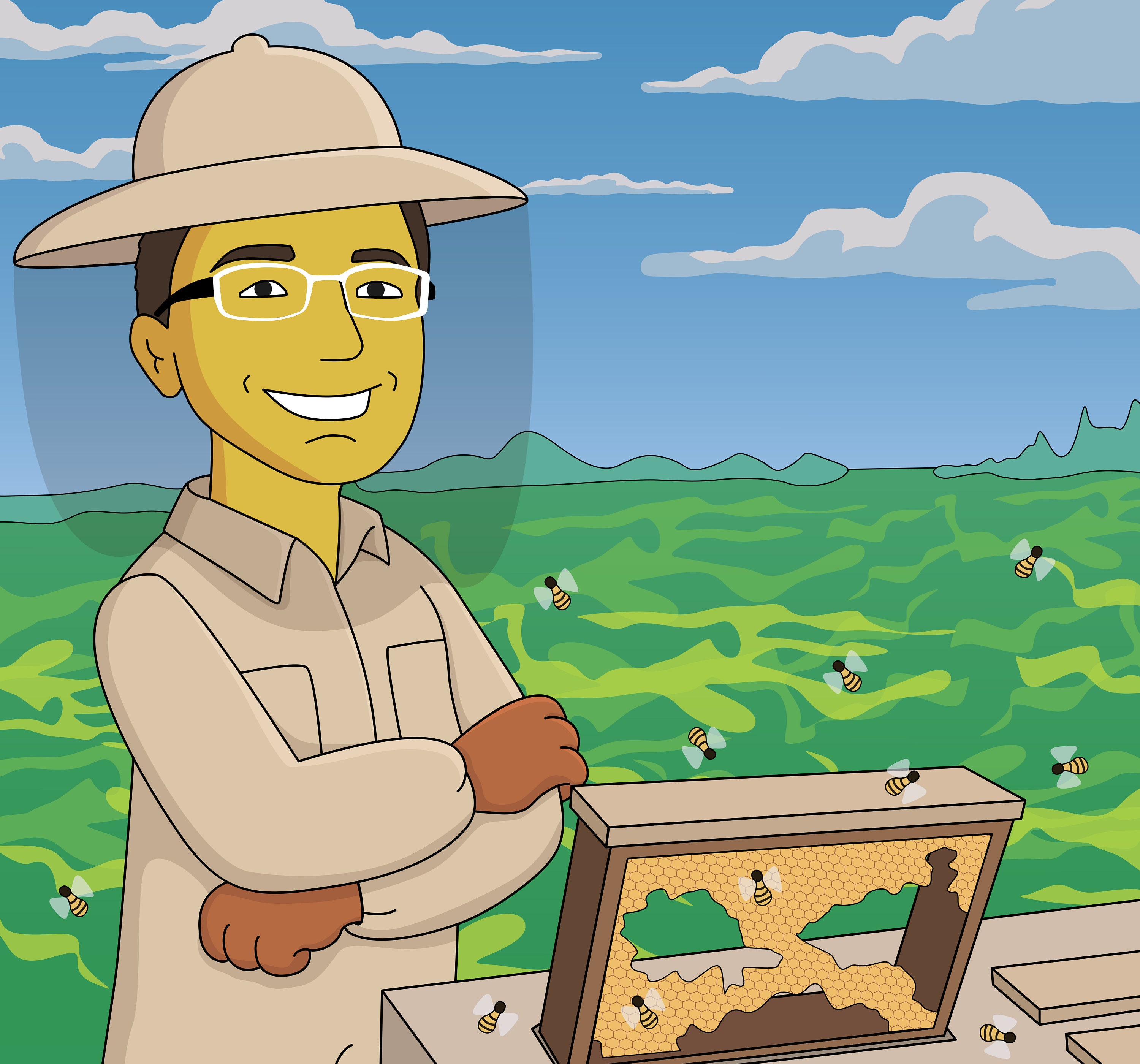 Beekeeper Gift - Custom Portrait From Photo as Yellow Character ...