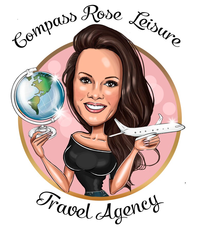 Travel Agent Logo Custom Portrait for Your Business Logo / - Etsy