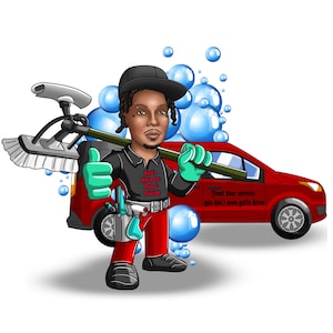 Custom Car Wash Cartoon Logo: Auto Detailing Business Design - Etsy