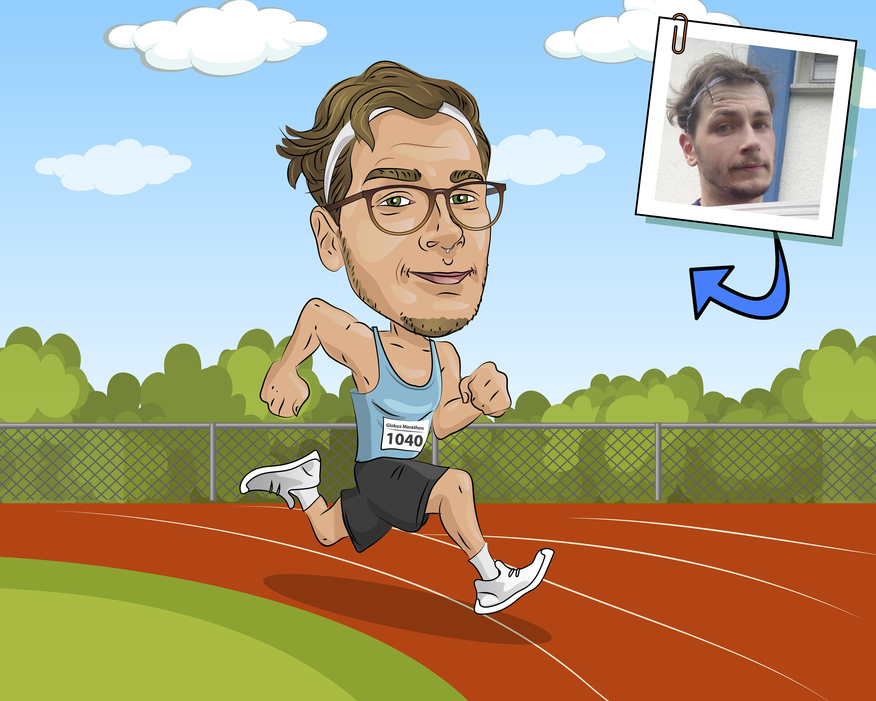 Caricature After Running