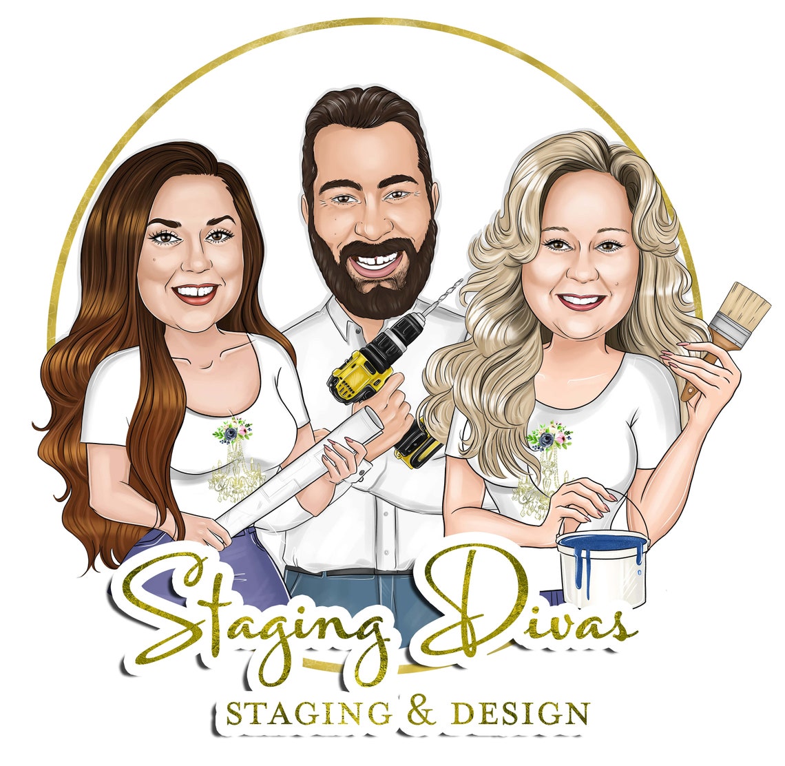 Home Staging Logo Custom Cartoon Portrait Logo for Your | Etsy