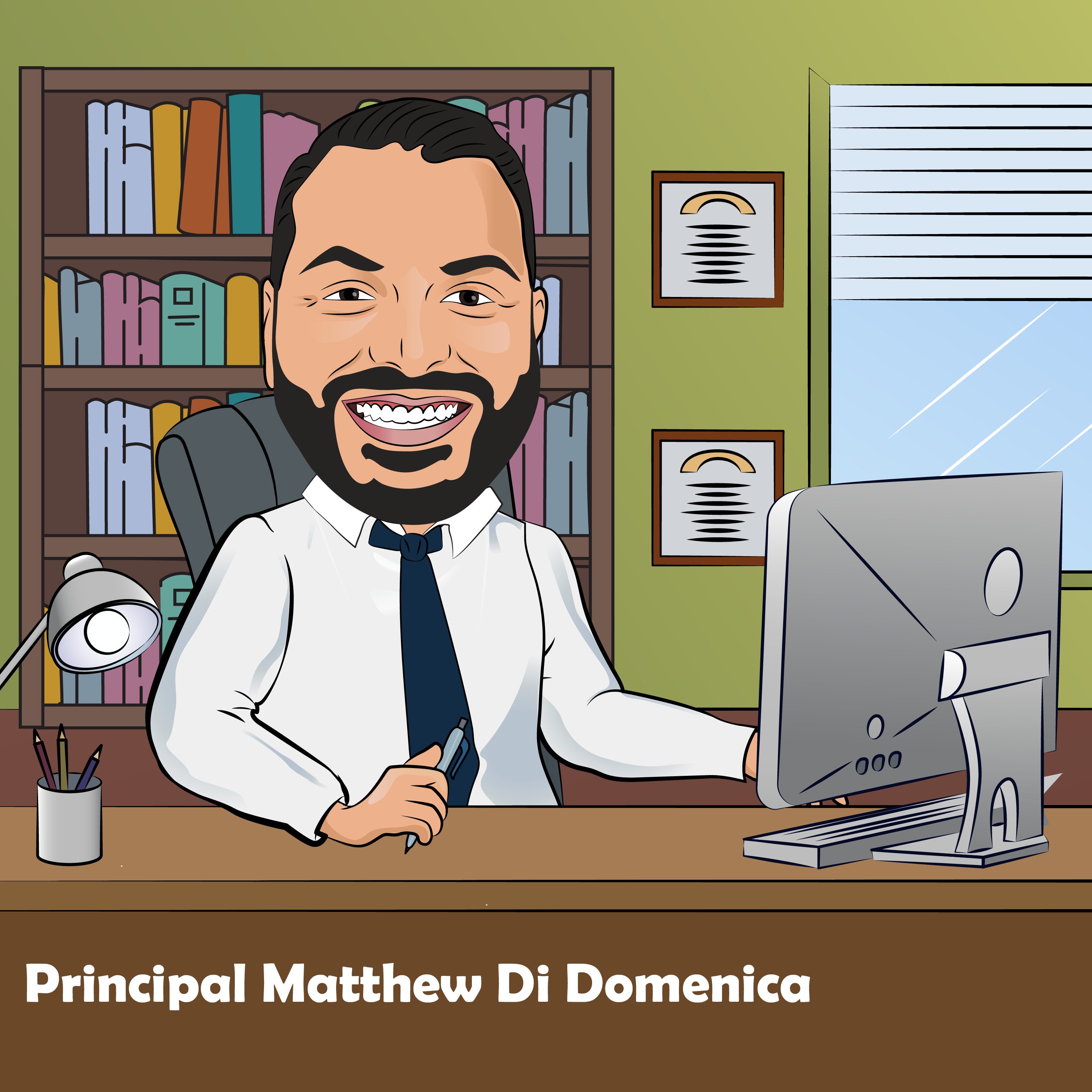 Principal Gift Custom Caricature Portrait From Your Photo / - Etsy UK