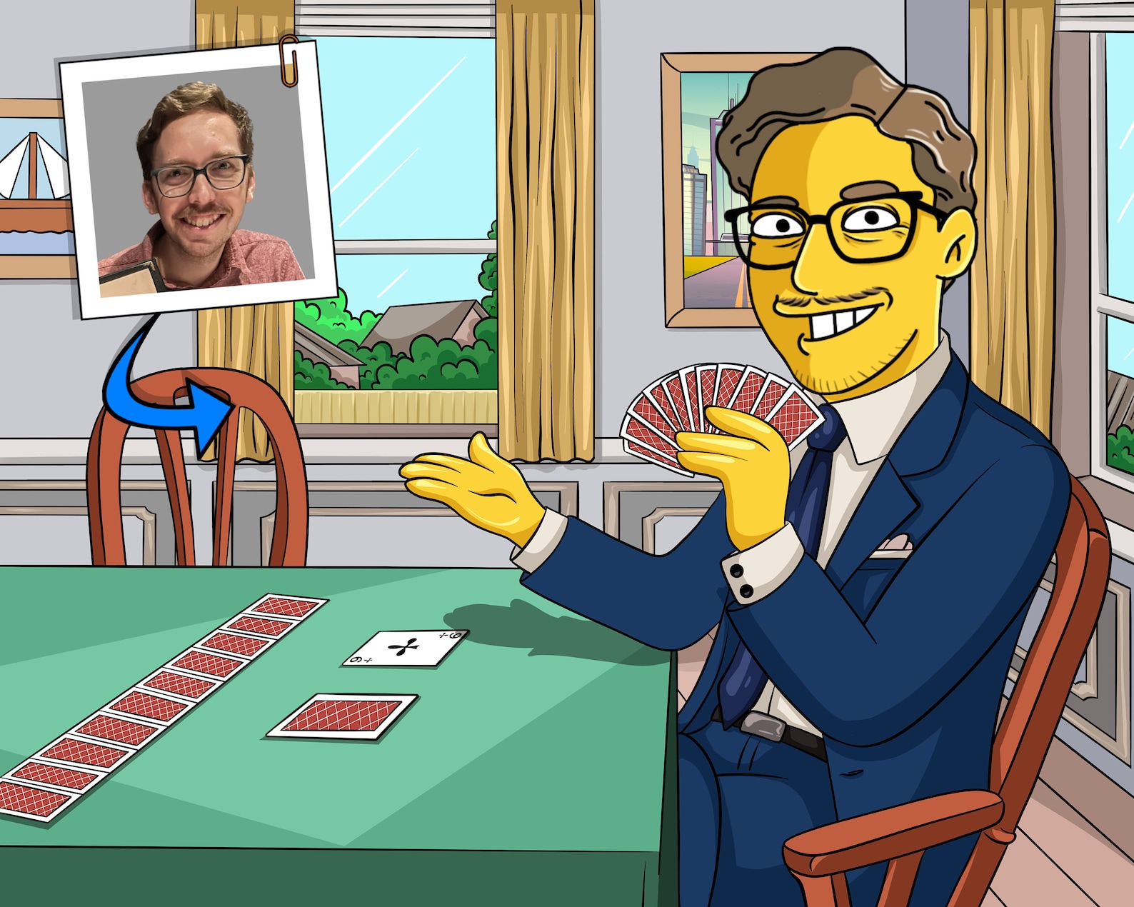 Mahjong Player Gift - Custom Portrait From Photo as Yellow Character ...