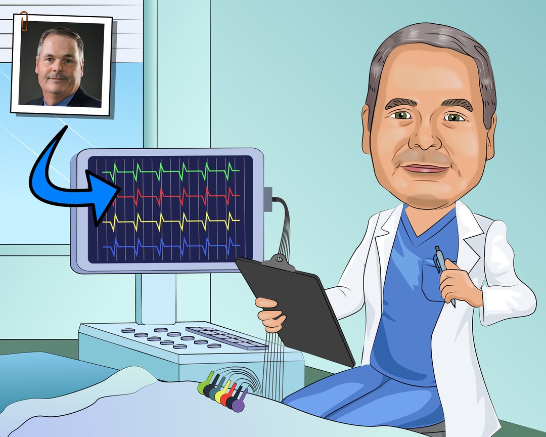 EEG Tech Gift - Custom Caricature From Photo, EEG Technologist - Etsy