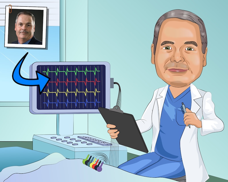 Endoscopy Tech Gift Custom Caricature From Photo Endo Tech - Etsy