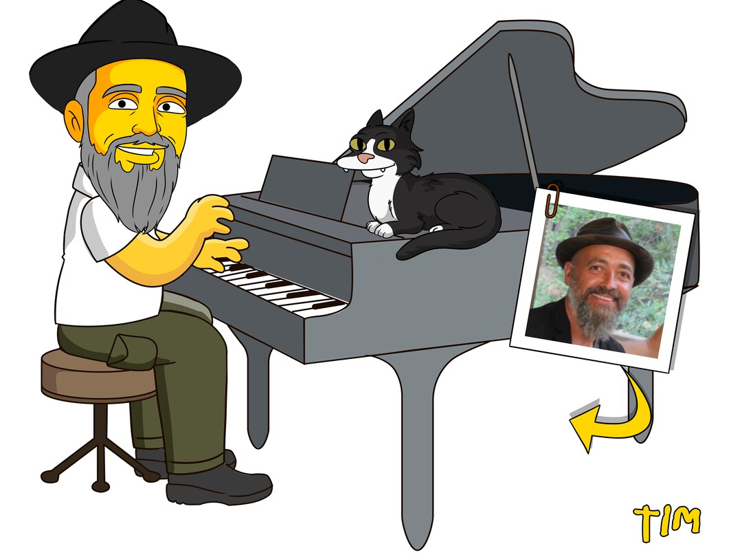 Pianist Gift - Portrait as Cartoon Character / Keyboardist Gift ...