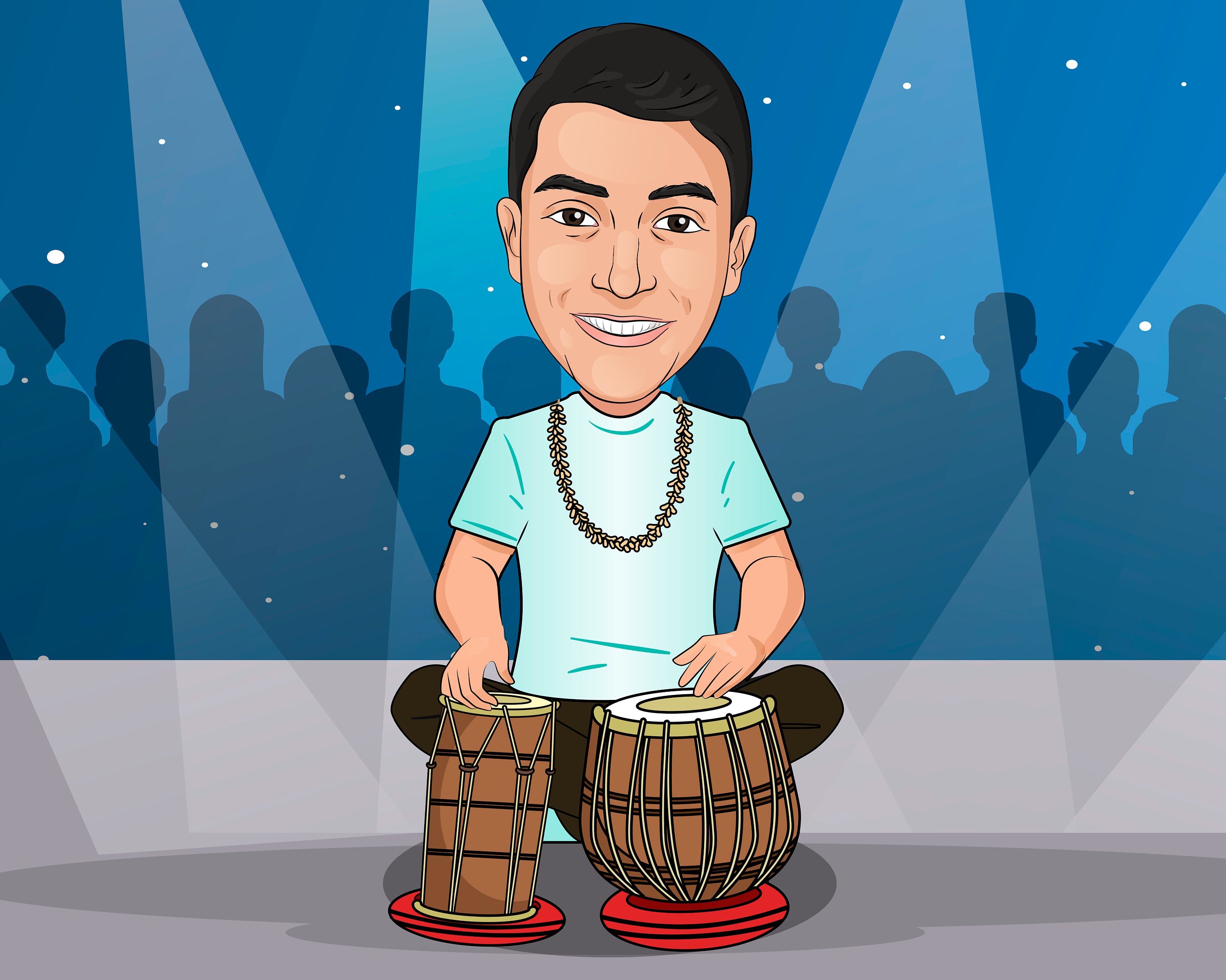 Tabla Player Gift - Custom Cartoon Portrait - Etsy