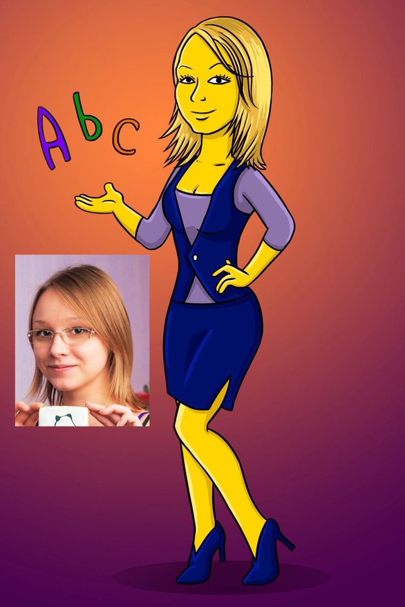 Commission Portrait / Yellow Avatar From Your Photo / Cartoon - Etsy Canada