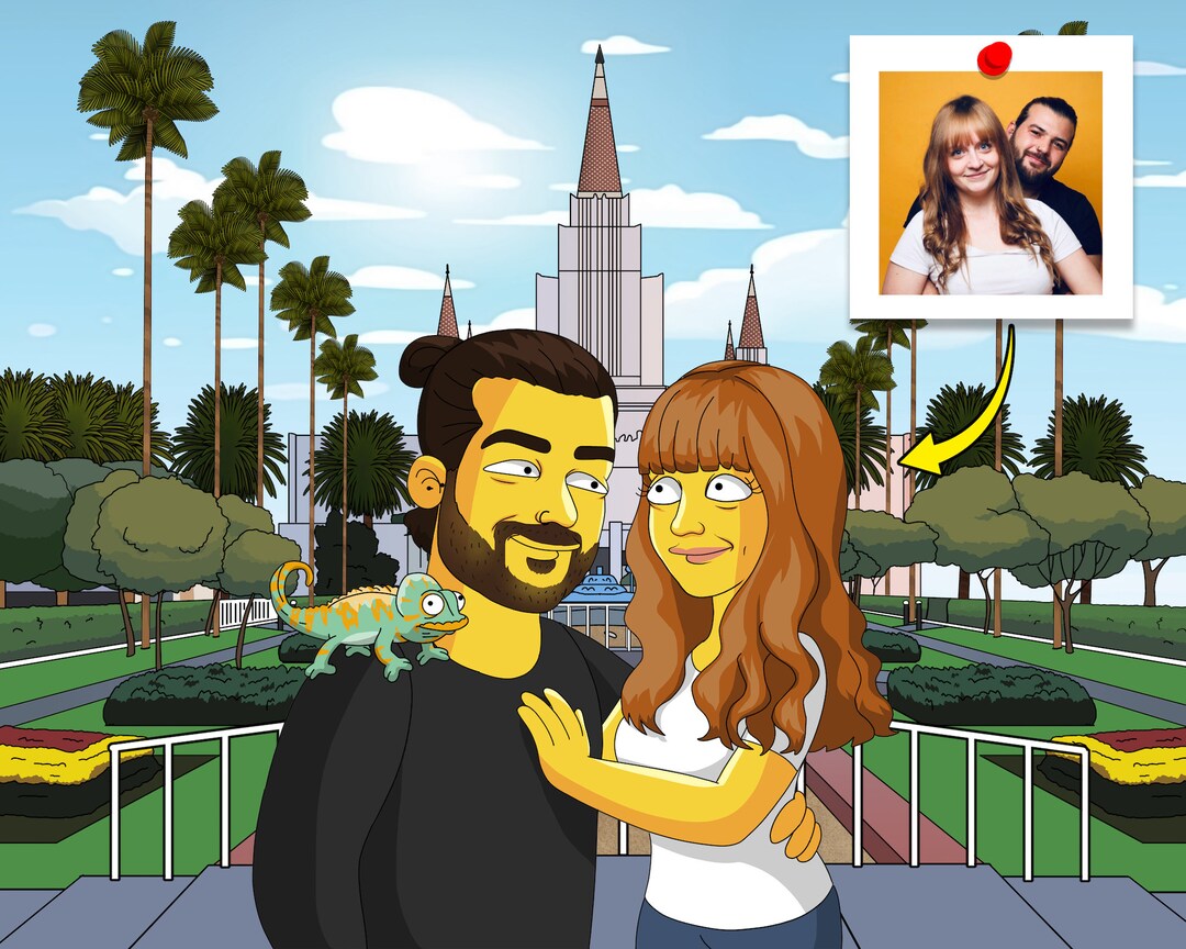 Oakland Gift Custom Yellow Cartoon From Photo, Oakland Art, Oakland ...