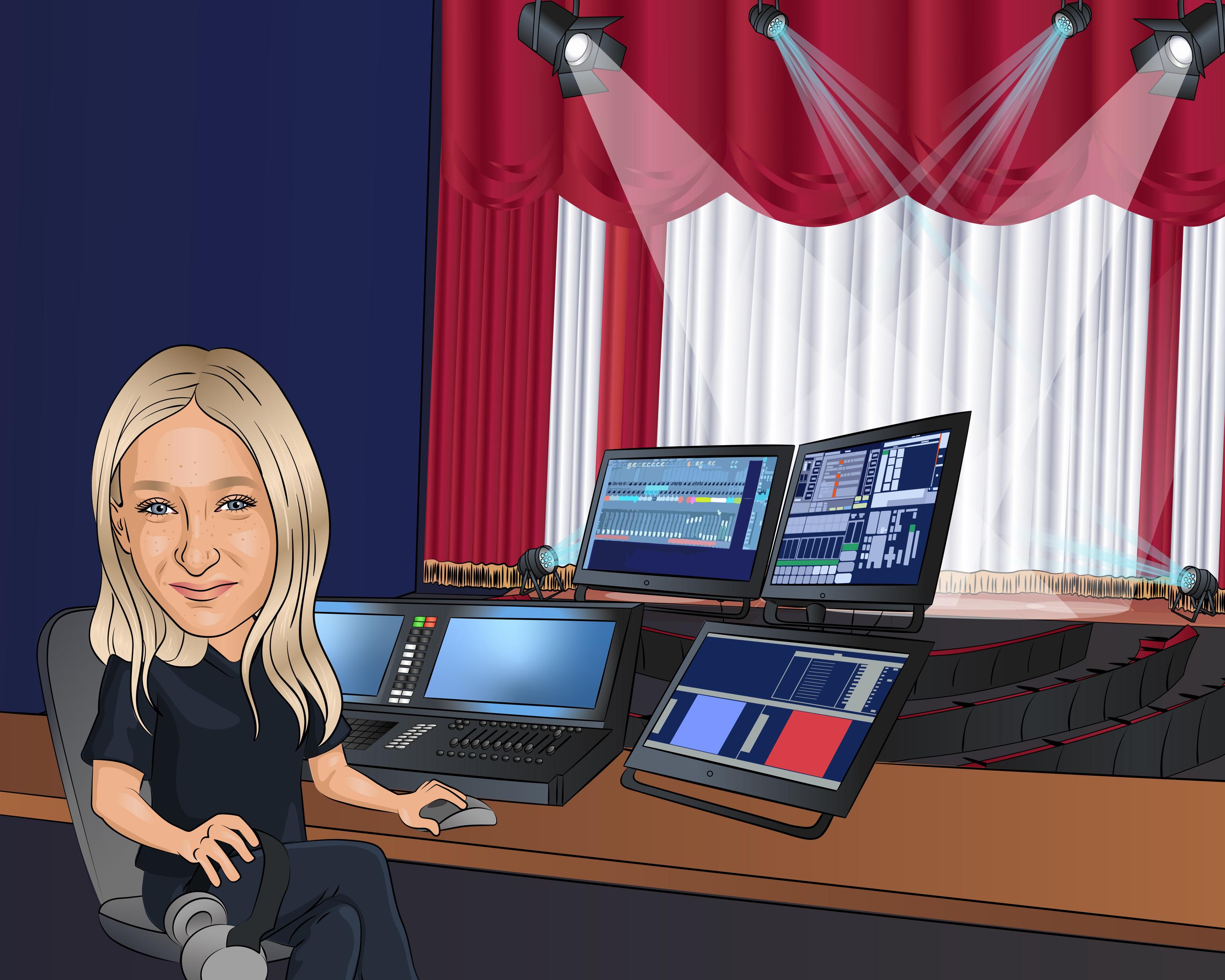 Lighting Tech Gift - Custom Caricature From Photo, Lighting Technician ...